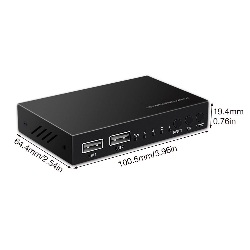 KVM Switch 4 Port USB Sharing Box 4 Port Periphera... – Vicedeal