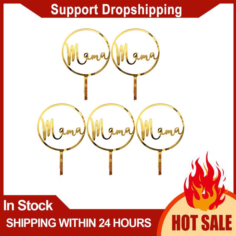 5pcs MAMA Letter Cake Toppers Acrylic Cake Picks F... – Vicedeal