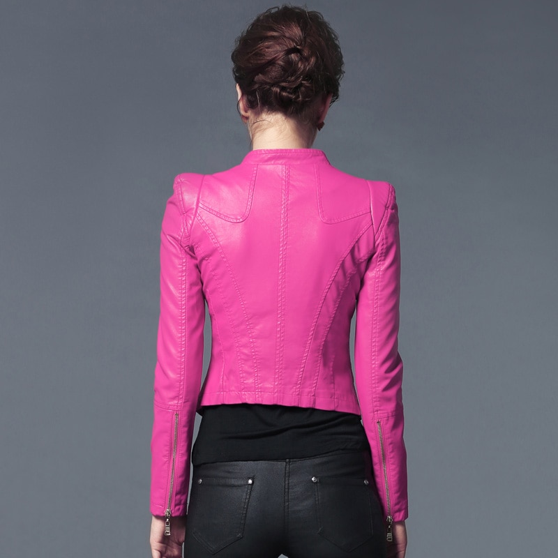 Leather Jacket Women Jaqueta De Couro Women's Shor... – Grandado