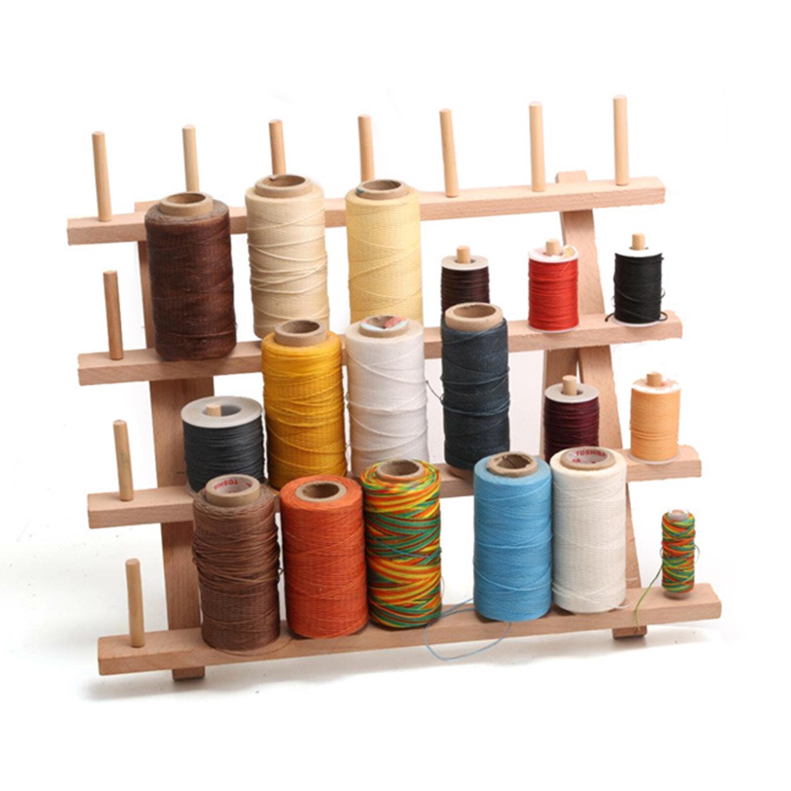 Portable 28 Spools Wooden Stand Thread Holder for ... – Grandado