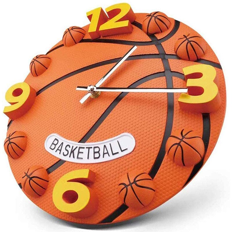 12 inch Basketball Football Analog Wall Clock Bedr... – Grandado