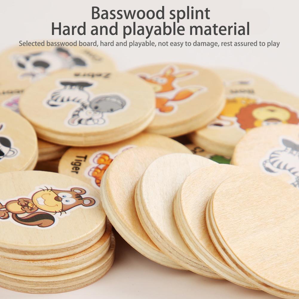 Matching Puzzle Games Kids Wooden Toys Animal Frui... – Grandado