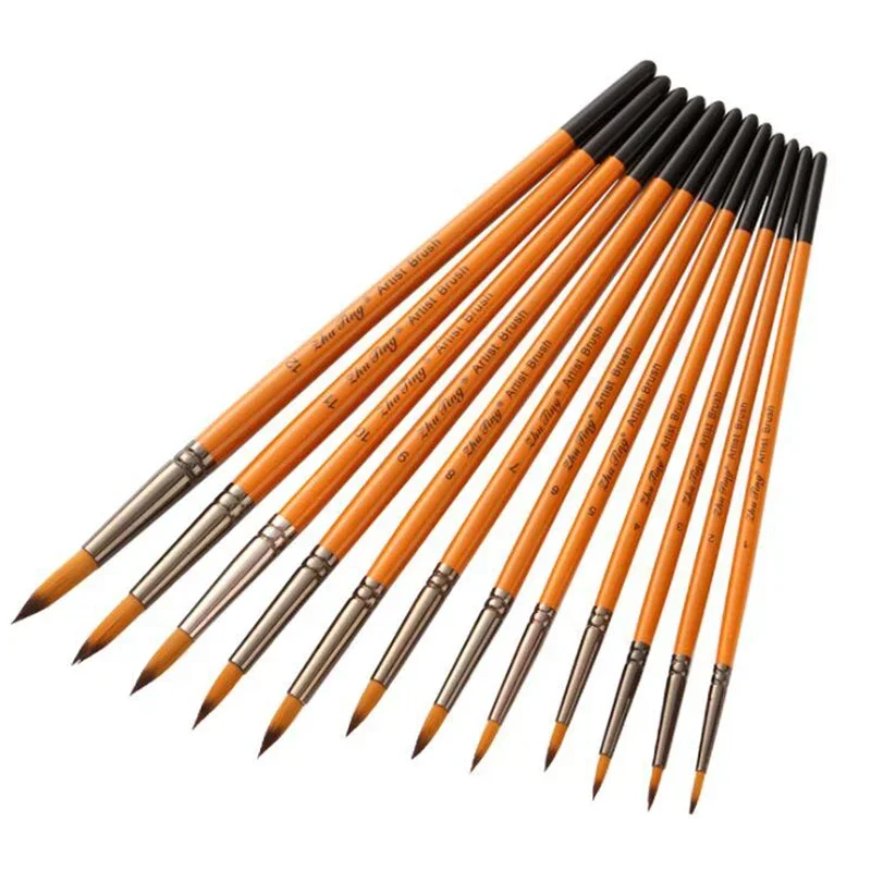 12Pcs/Set Hook Line Pen Wooden Nylon Acrylic Artis... – Vicedeal