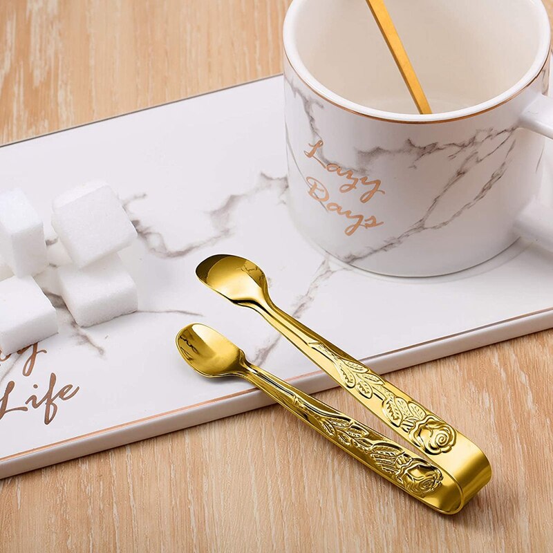 6 Pieces Rose Handle Sugar Tong Stainless Steel Mi... – Vicedeal