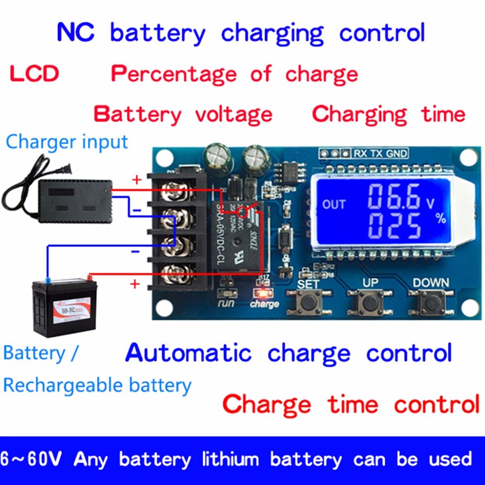 10A 6-60V Battery Charger Control Module Overcharg... – Grandado