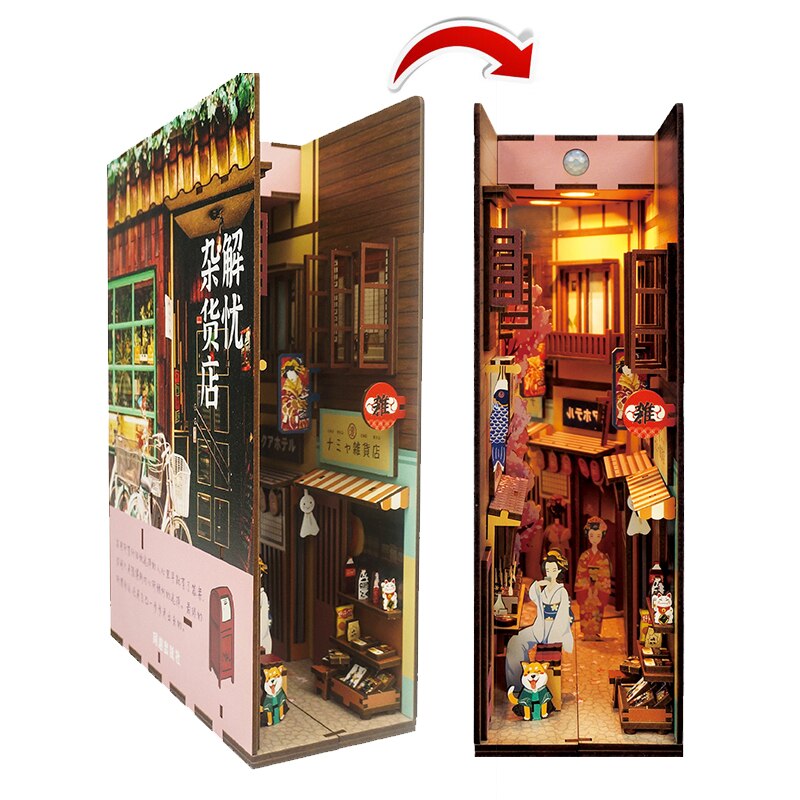 DIY Book Nook Shelf Insert Kits Model With Light H... – Vicedeal