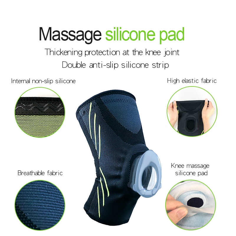 Elastic Patella Silicone Pad Knee Brace with Non-s... – Grandado