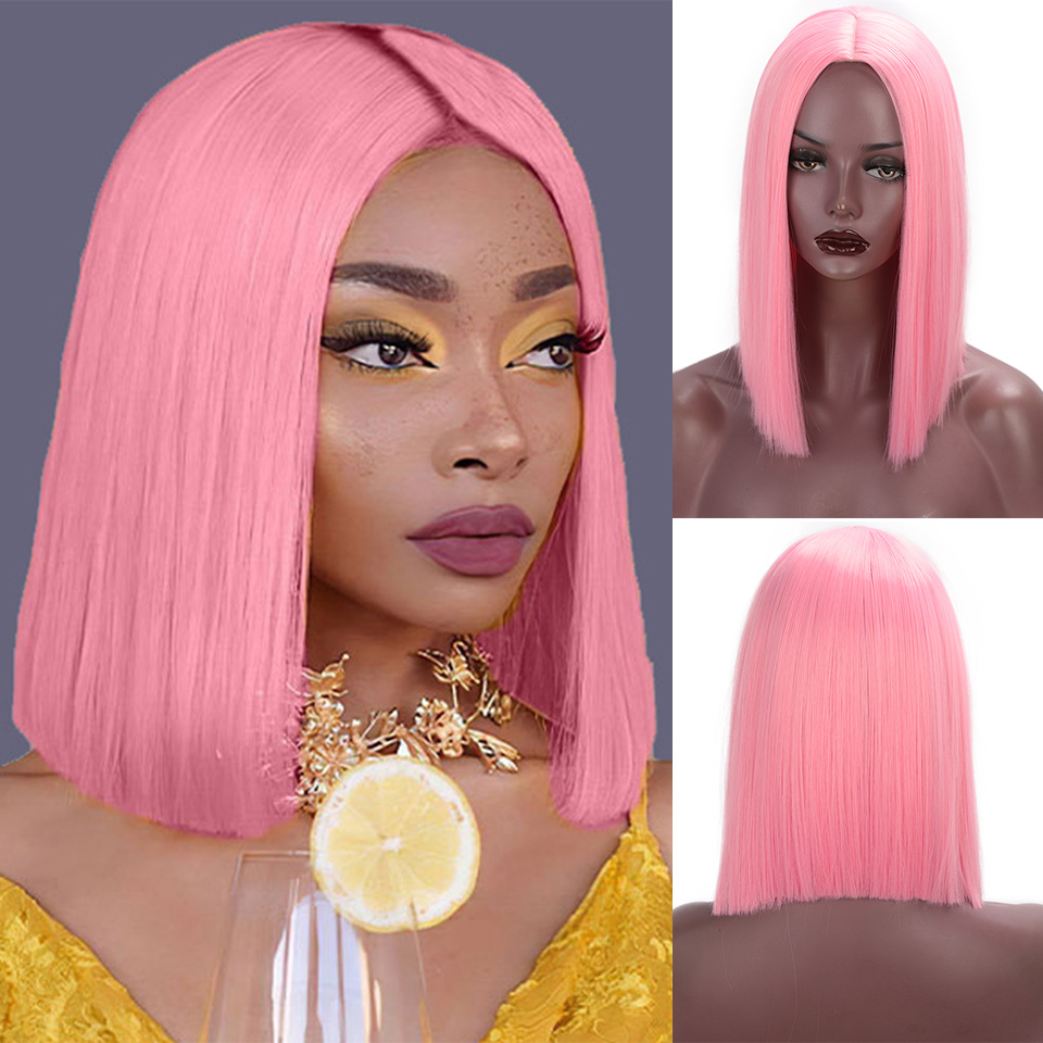 I's a wig Pink Cosplay Wig Synthetic Short Str... – Grandado