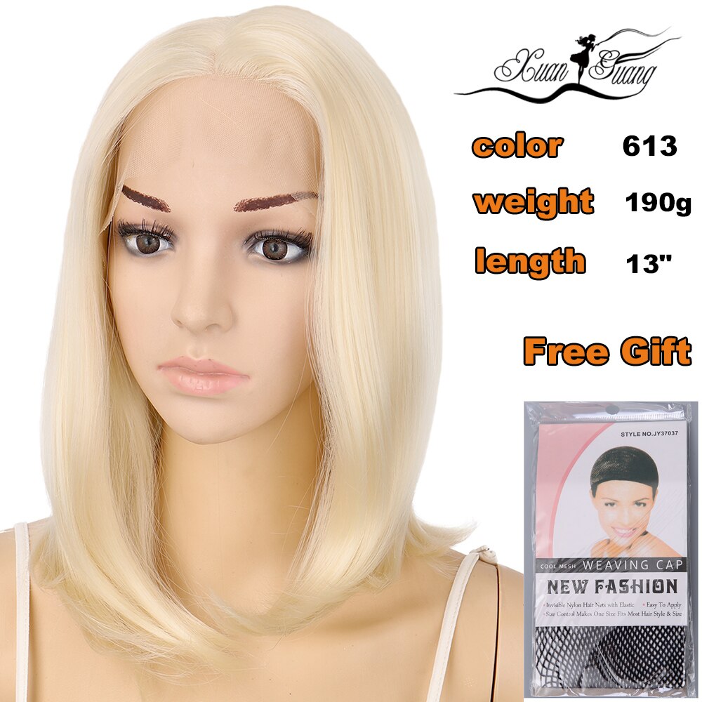 XUANGUANG Short Straight Synthetic Lace Front Wig ... – Vicedeal