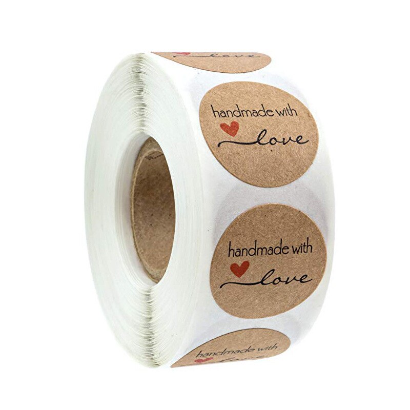 500Pcs Hand Made Seal Labels Round Kraft Paper Sti... – Vicedeal