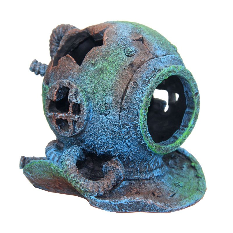 Diving Helmet Wreck Aquarium Fish Tank Landscaping... – Grandado