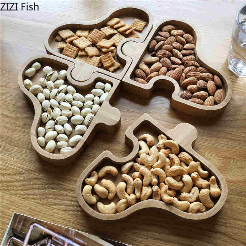 Fruit Plate Home Snack Plate Wooden Candy Dish Kit... – Grandado