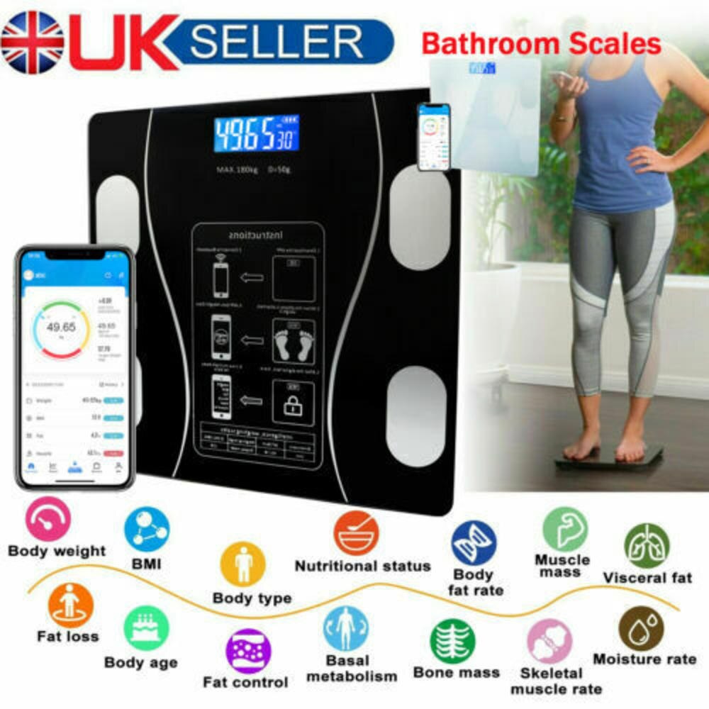180kg Smart Weight Digital Scales Body Fat Bmi Blu... – Grandado