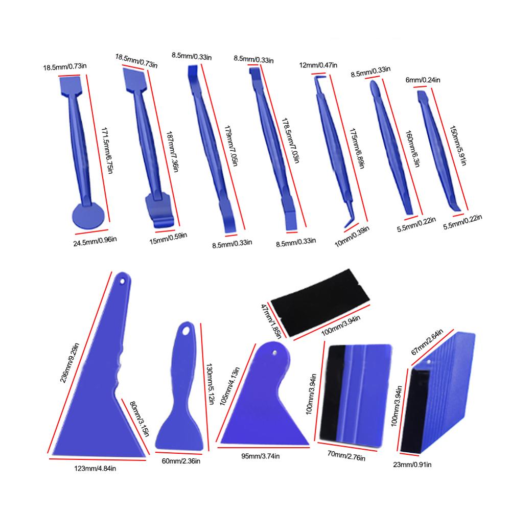 OLOMM 21PCS Carbon Fiber Car Tools Vinyl Wrap Film Sticker Wrapping ...