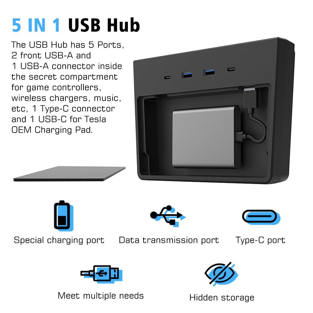 5 In 1 Anti Theft Splitter Accessories USB Hub Cha... – Vicedeal