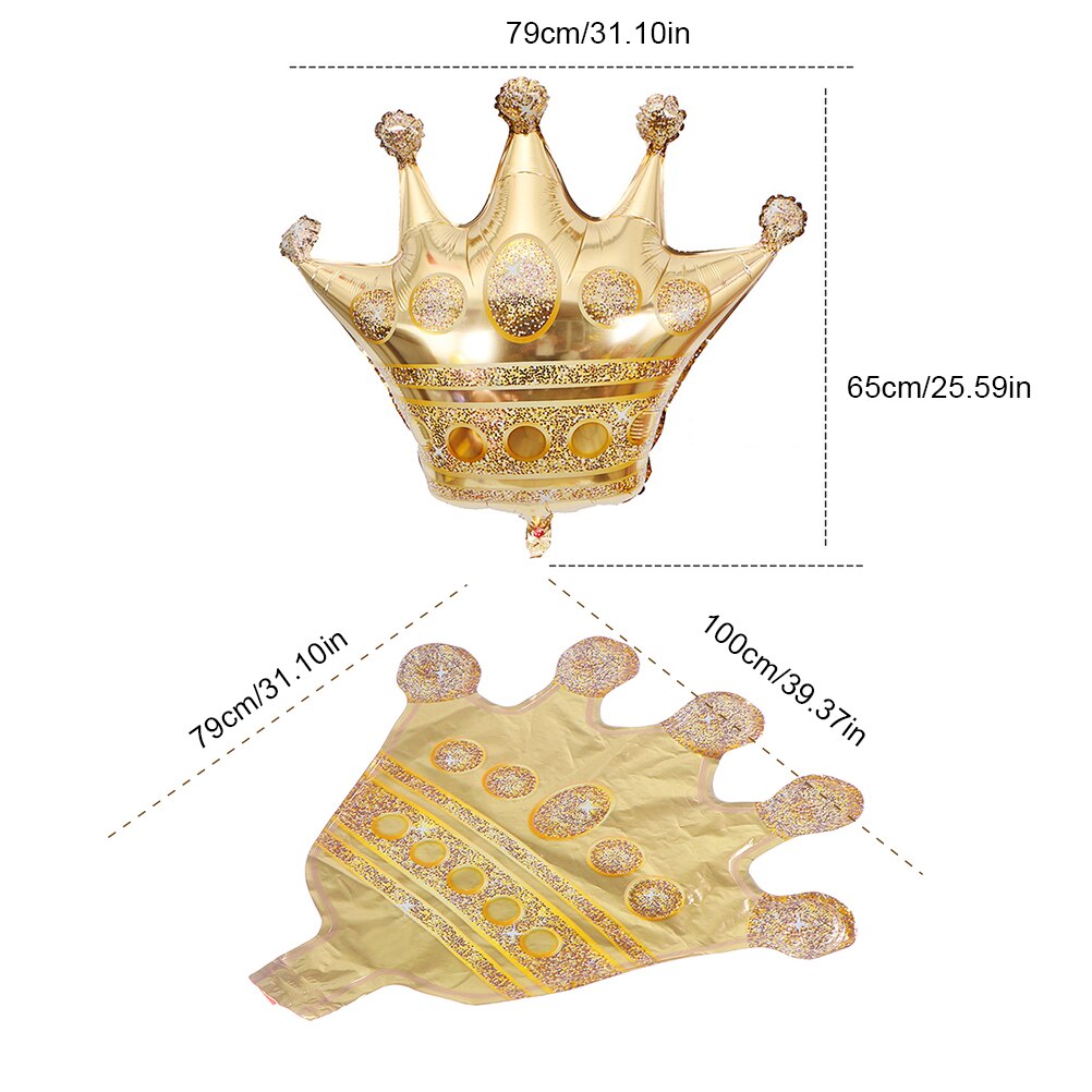 5Pcs Large Gold Crown Foil Balloon Bar King Happy ... – Grandado