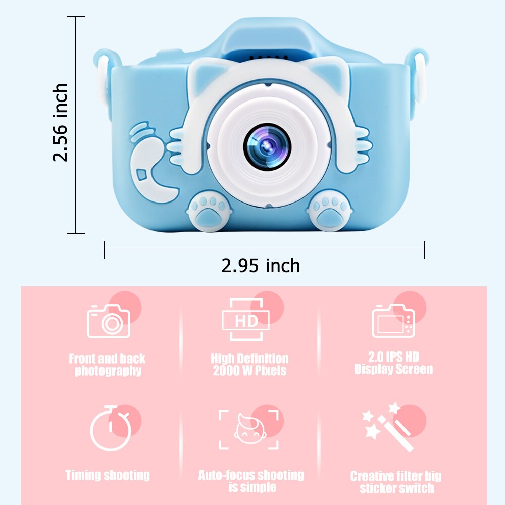 Kids Camera Cute Baby Toys Cat Mini Digital HD Cam... – Grandado