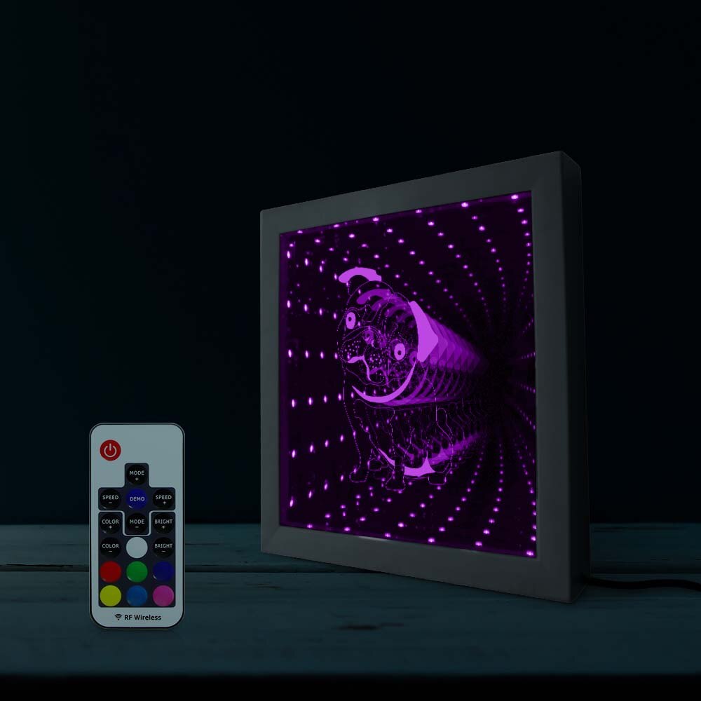 Pug Dog LED Infinity Mirror Never Ending Tunnel Li... – Vicedeal