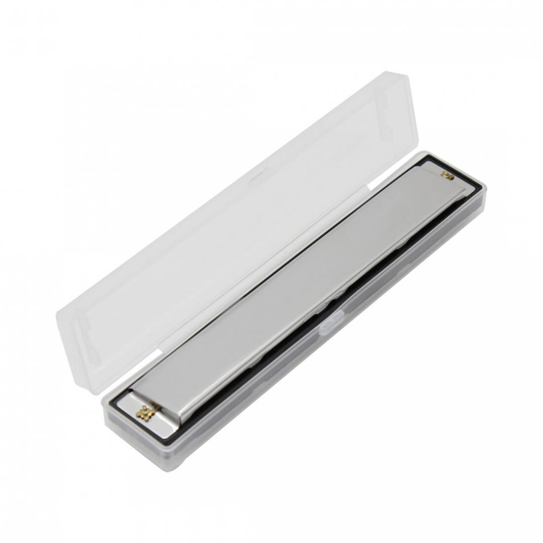 Silver Harmonica Metal 24 Holes Harmonica Key of C... – Grandado