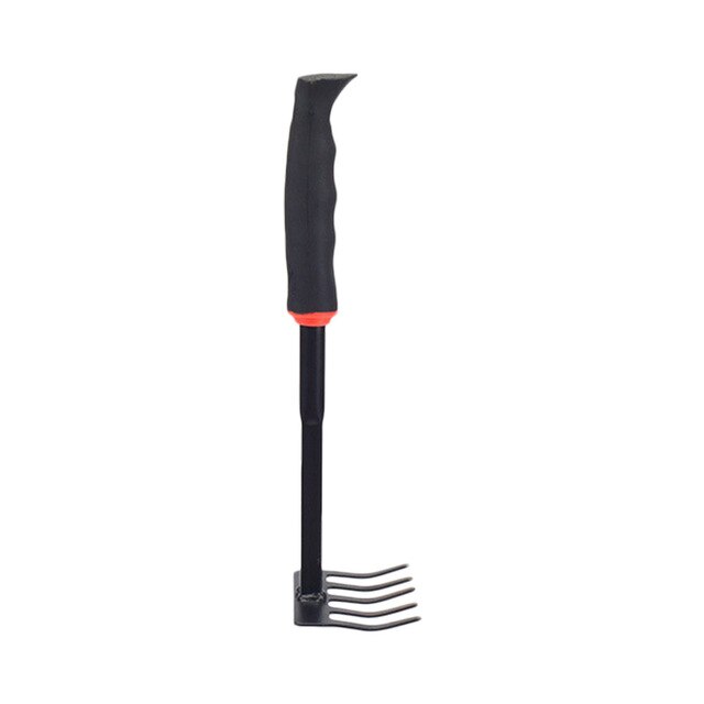 Gardening 5 Tooth Rake Two Use Hoe Shovel Black Ru... – Vicedeal
