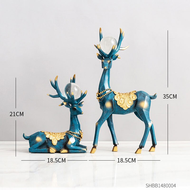 Resin Deer Statue Deers Sculpture Nordic Decoratio... – Vicedeal