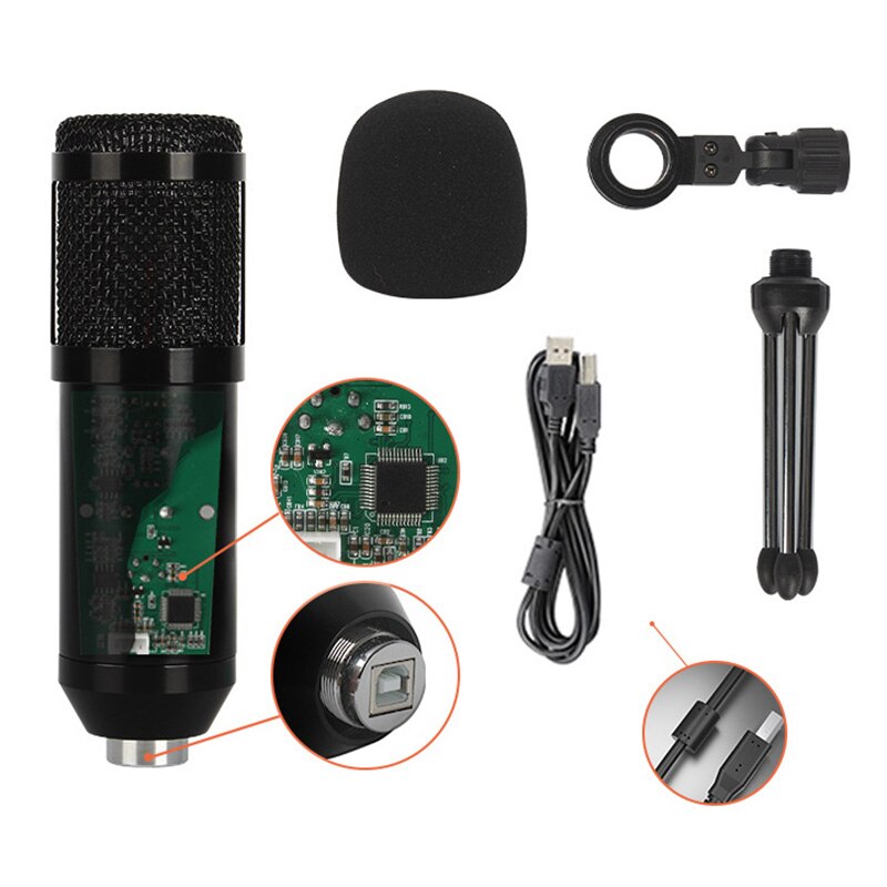 BM828 USB Microphone Dynamic Mic System Set PC Rec... – Grandado