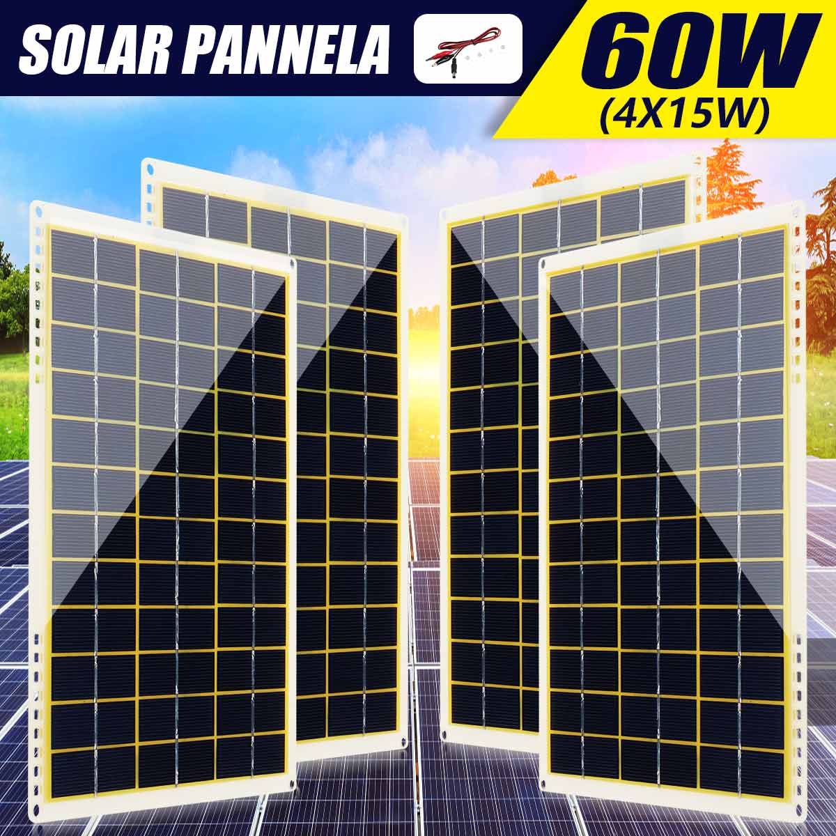 KINCO 60W/30W/15W Solar Panel 12V Polycrystalline ... – Grandado