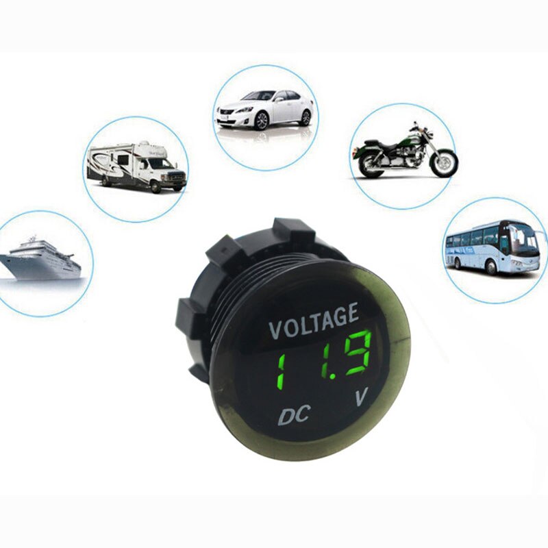 12V/24V Led Digitale Voltmeter Ronde Panel Waterdi... – Grandado