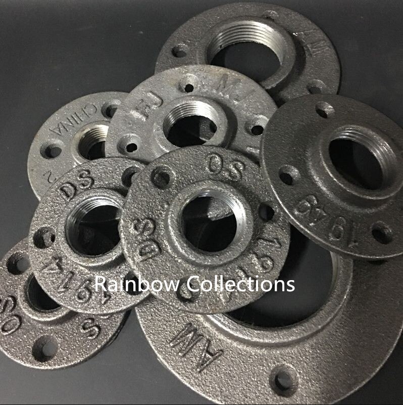 5pcs Iron Pipe Fittings Wall Mount Floor Antique F... – Vicedeal