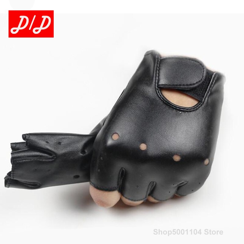 Cool Leather Gloves For Kids Fingerless Semi finge... – Grandado