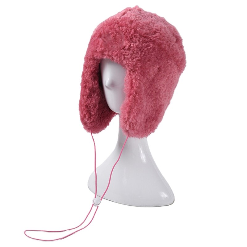 Women Winter Thick Fluffy Plush Earflap Cap with C... – Grandado