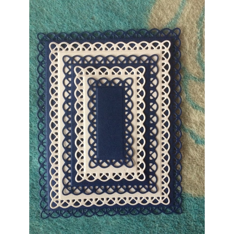Nested Stitched Scallop Rectangle Frame Set Metal ... – Vicedeal
