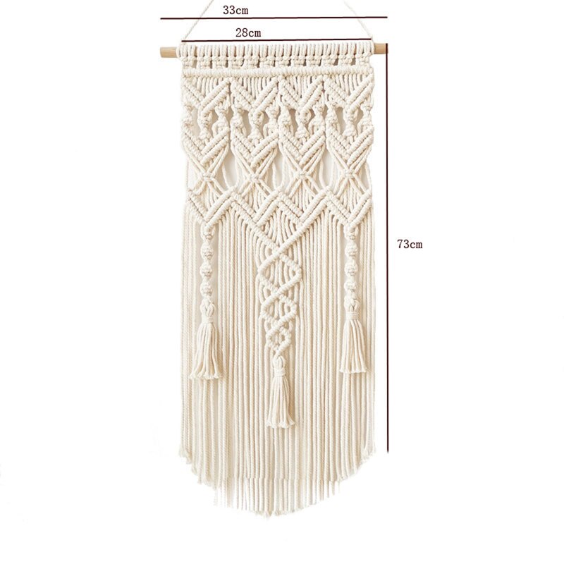 Macrame vevd veggteppe gobelin bomull elegant bohe... – Grandado