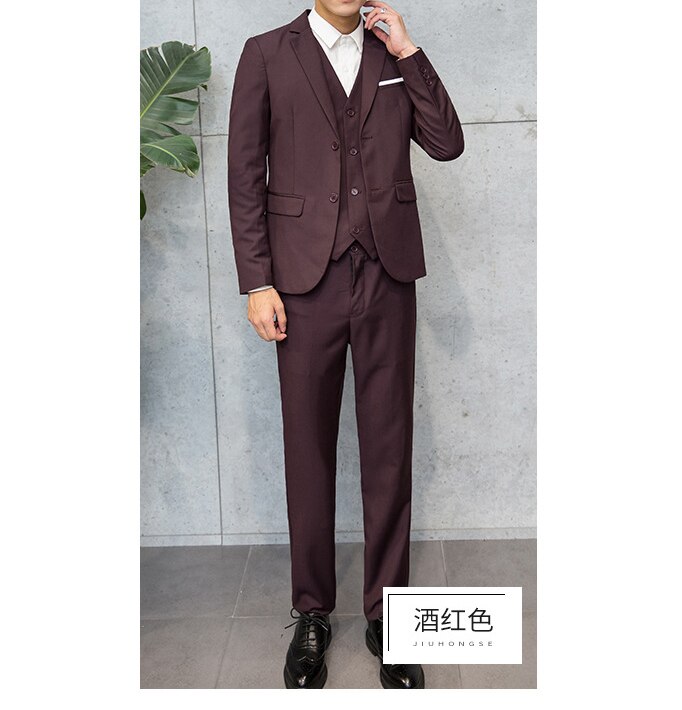 Classic Black Suit Men 3 pieces Slim fit Male Busi... – Grandado