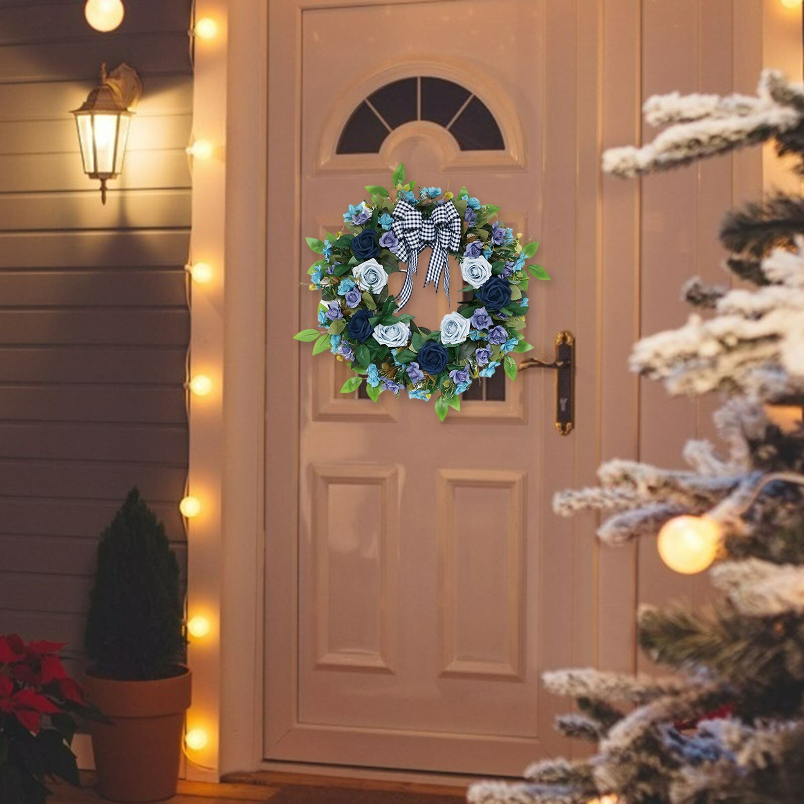 Rose Wreath Decor Simulation Hanging Spring Summer... – Grandado