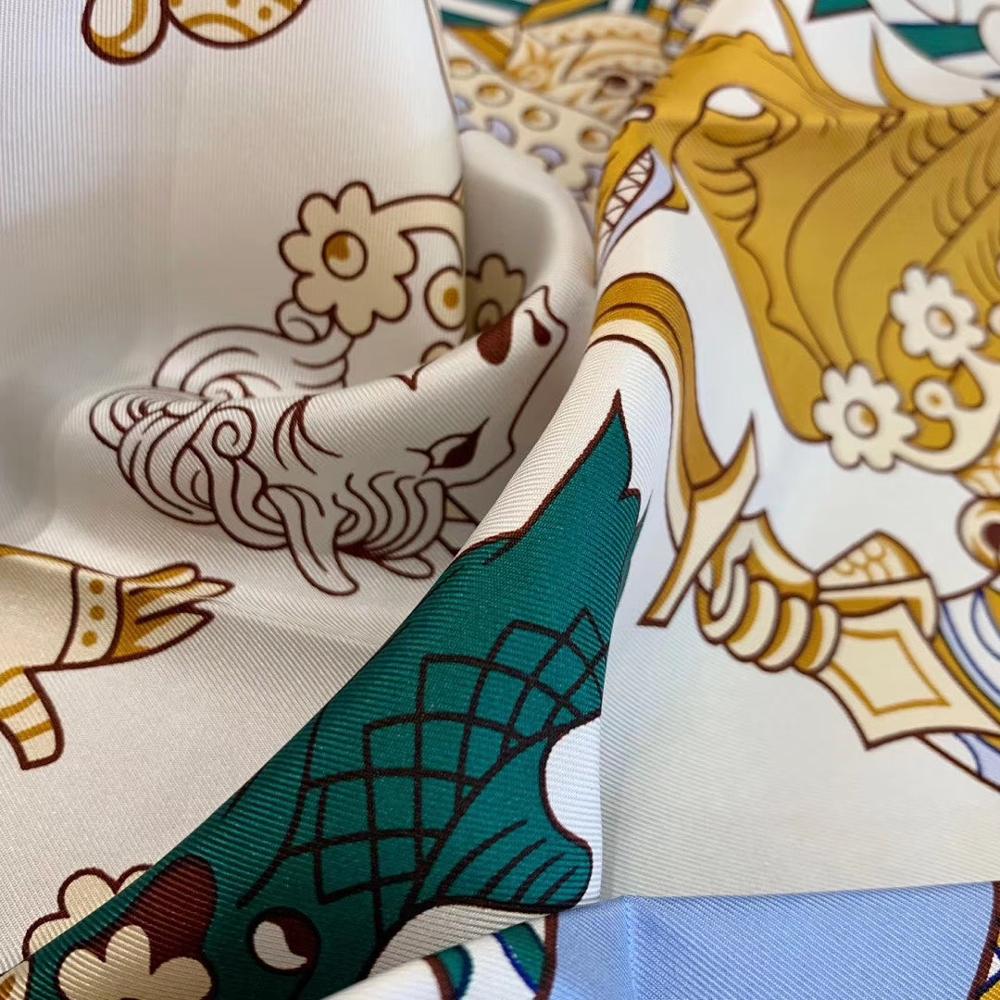 silk twill scarf square European women pure silk p... – Vicedeal
