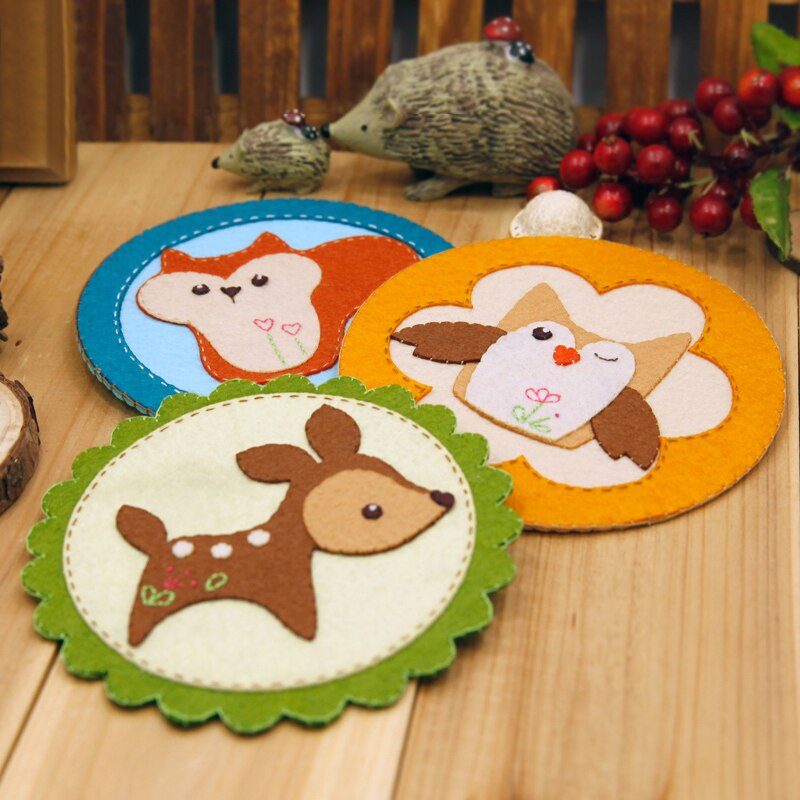 Diy Naaien Kinderen Voelde Coasters Cup Mat Vilt D... – Vicedeal