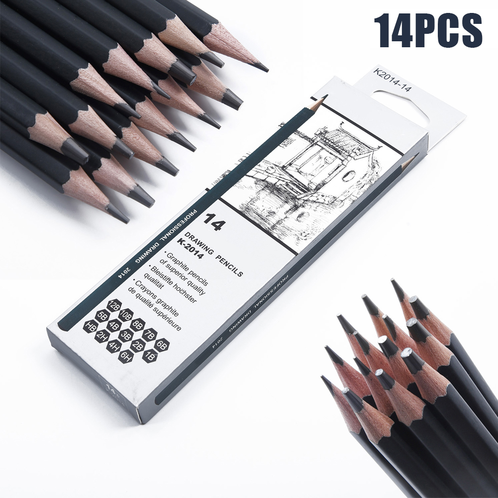 14Pcs Sketch Art Drawing Graphite Pencil 6H-12B Sk... – Grandado