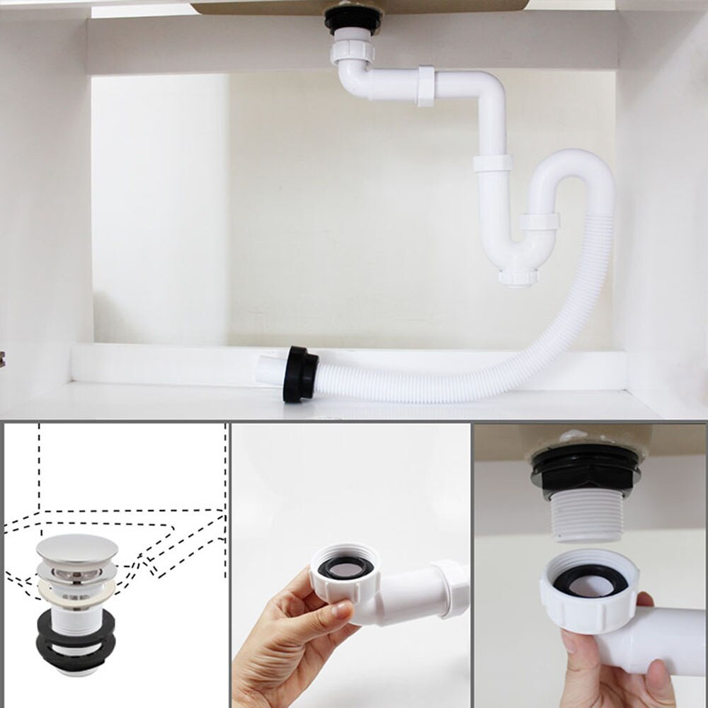 Talea Basin drain waste kit rear-position white ba... – Vicedeal