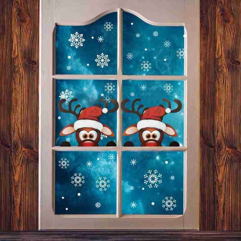 Christmas Window Reindeer Stickers For Children Se... – Vicedeal
