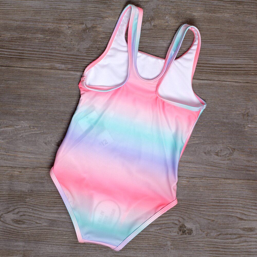 Rainbow Swimsuit Girls 3-7T One-Piece Bathing Suit... – Grandado