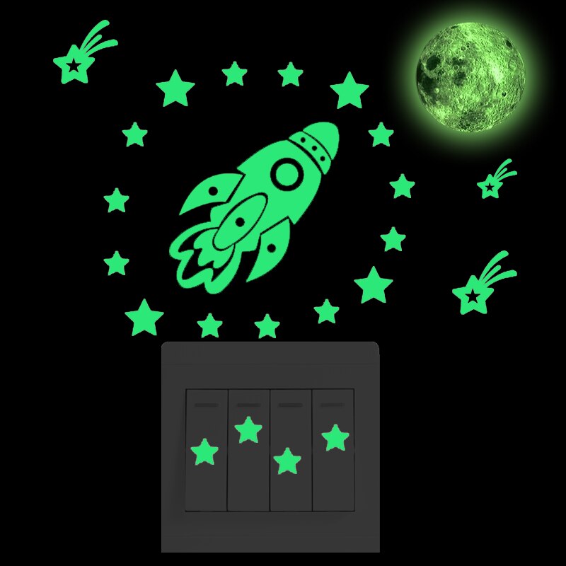 DIY Luminous meteor shower Earth Moon Wall Sticker... – Vicedeal