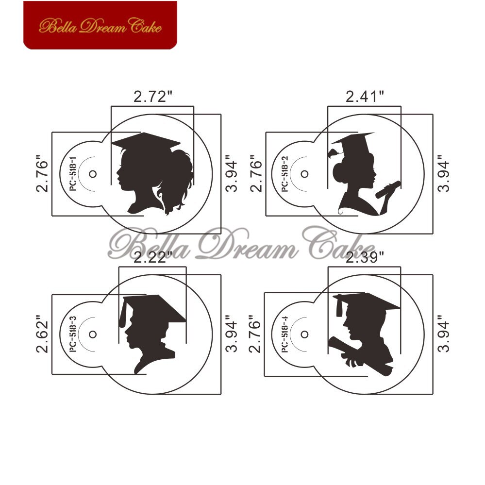 4pcs/set Postgraduate Graduation Cookies Stencil F... – Grandado