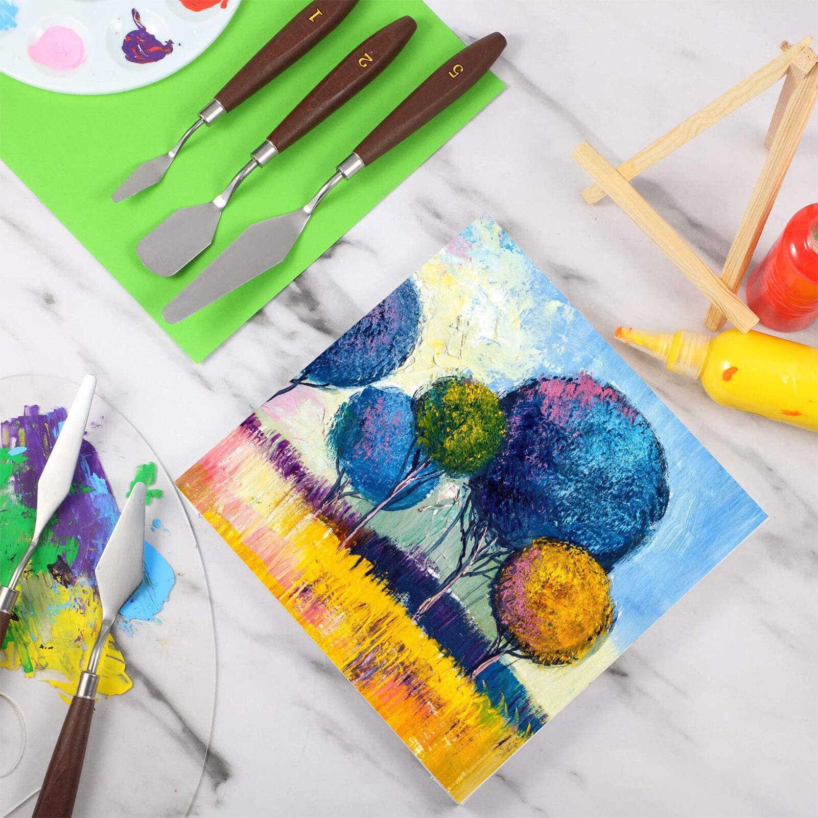 7 pièces acrylique acide peinture ensemble spatule... – Grandado