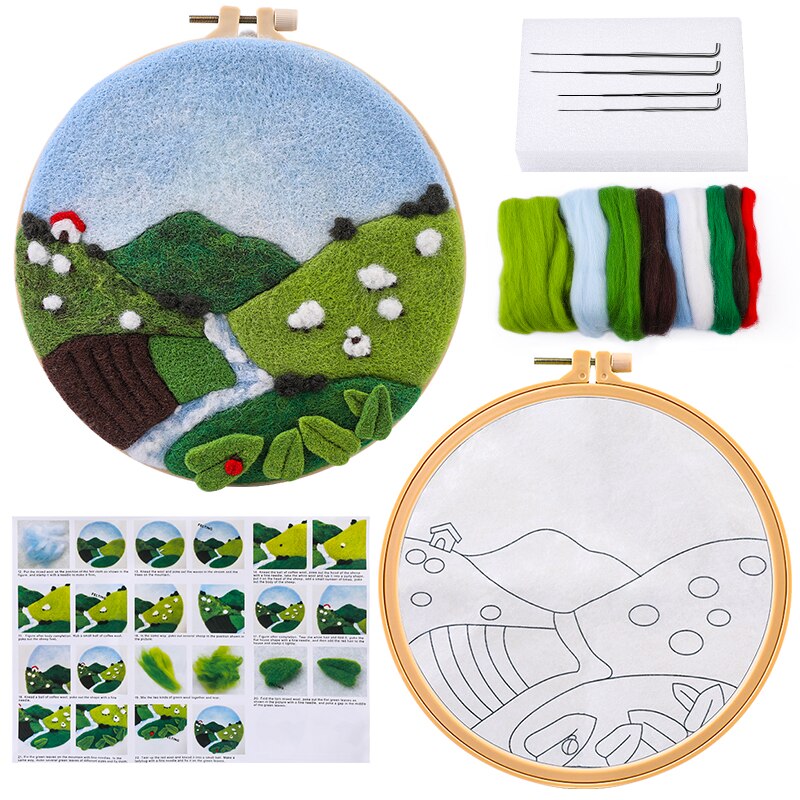 LMDZ DIY Wool Felt Kit Scenery Embroidery Needle F... – Vicedeal