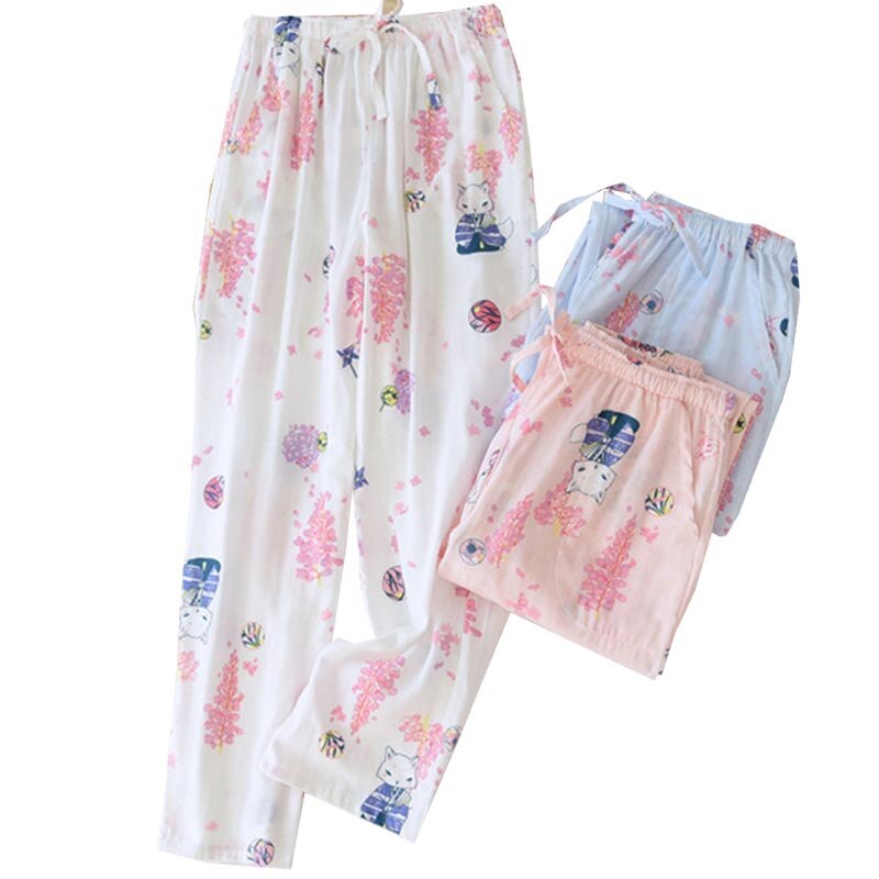 Summer Spring Ladies Soft Loose Gauze Cotton Sleep... – Grandado