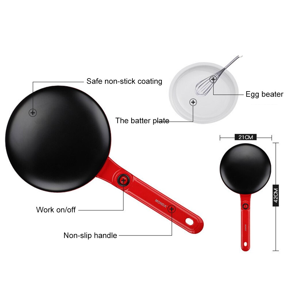 Kitchen 220V Non-stick Electric Crepe Pizza Maker ... – Grandado