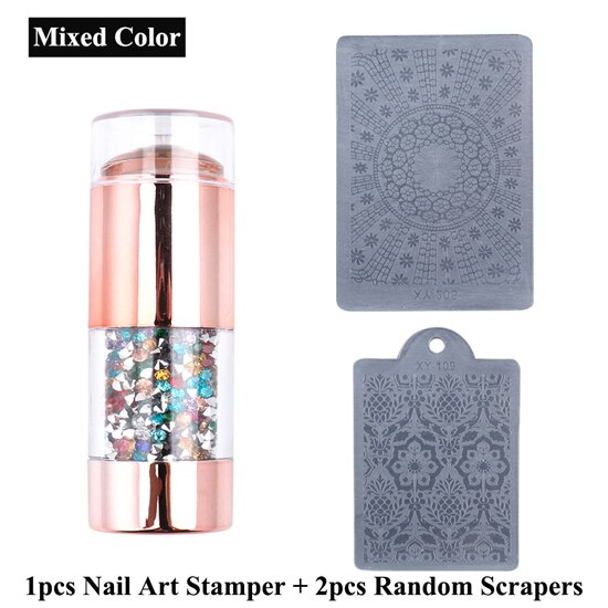 Double-Ended Nail Art Stempel Plaat Clear Jelly Si... – Grandado