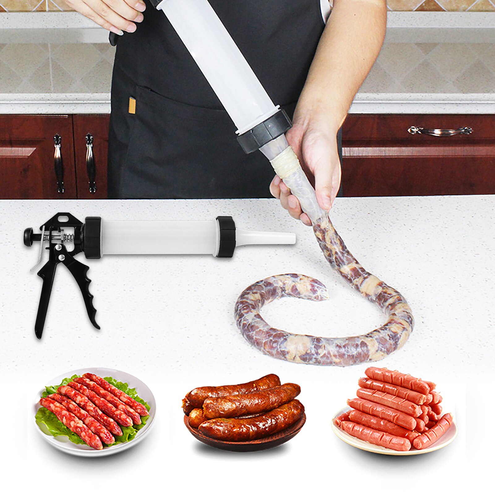 Manual Sausage Stuffer Manual Sausage Salami Maker... – Vicedeal