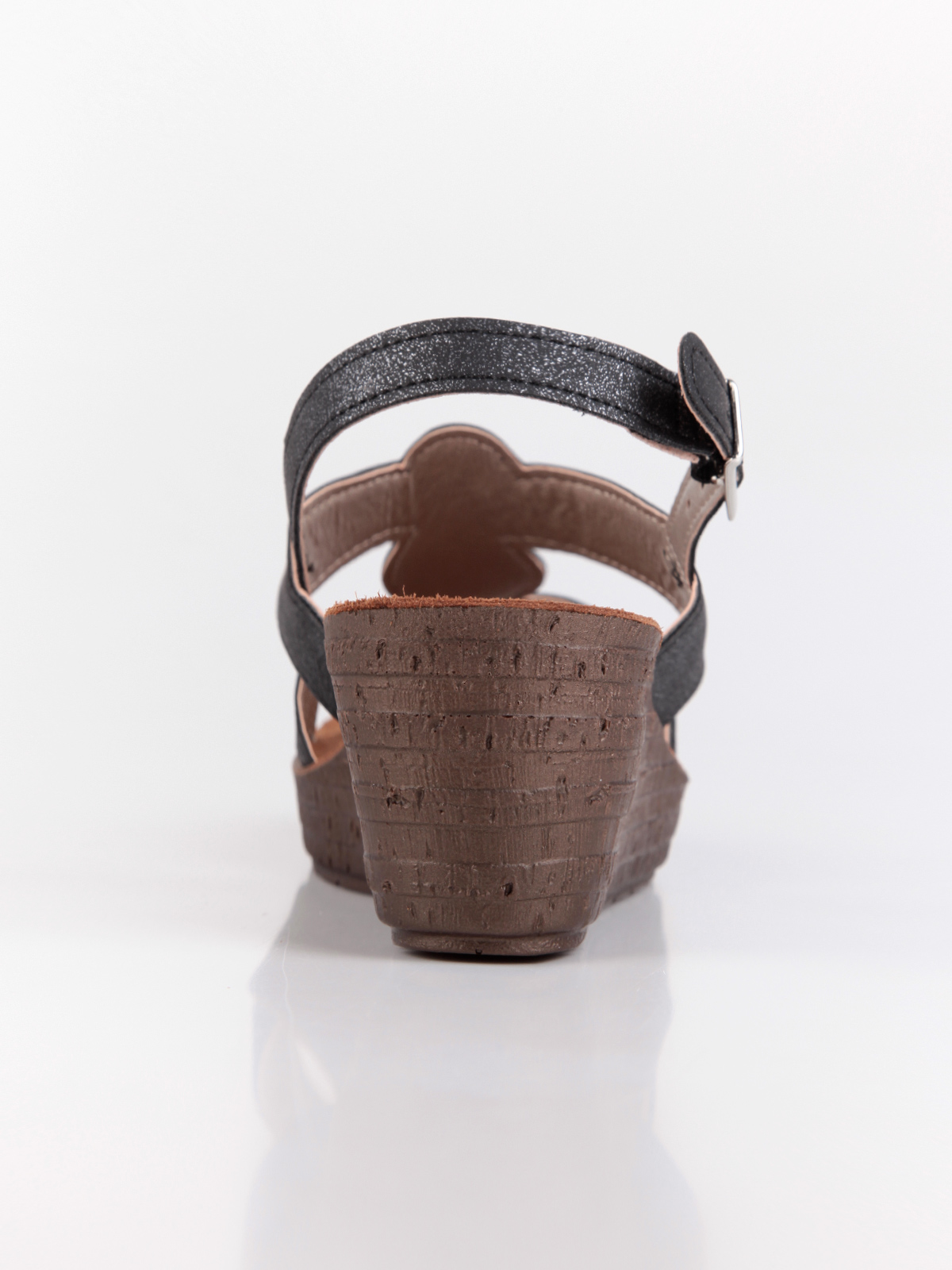 INBLU anatomisch wedge Sandalen strass-Zwart – Grandado